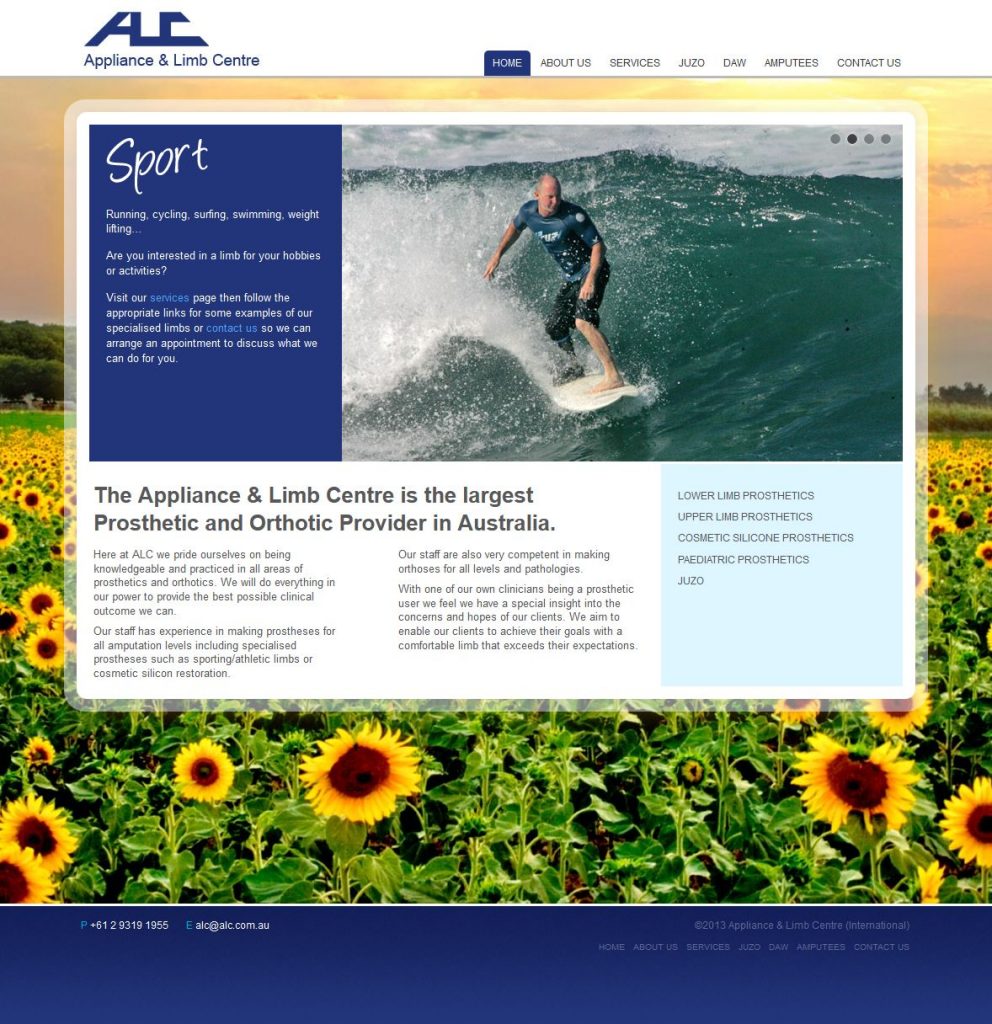 The Appliance and Limb Centre - Helpwise Website Development